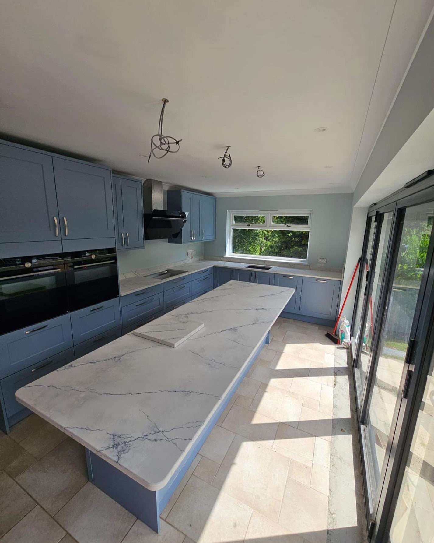 PQS Santorini White Marble Effect Quartz with Blue Veins | Purple ...